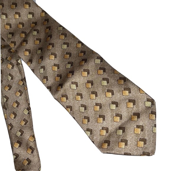 Robert Talbott | Accessories | Robert Talbott Studio Beige Brown Geometric Neck Tie Silk Hand ...